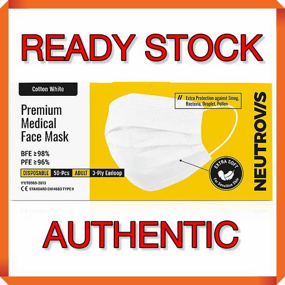 NEUTROVIS 3-ply *White* Medical Face Mask for Sensitive Skin (AUTHENTIC ...