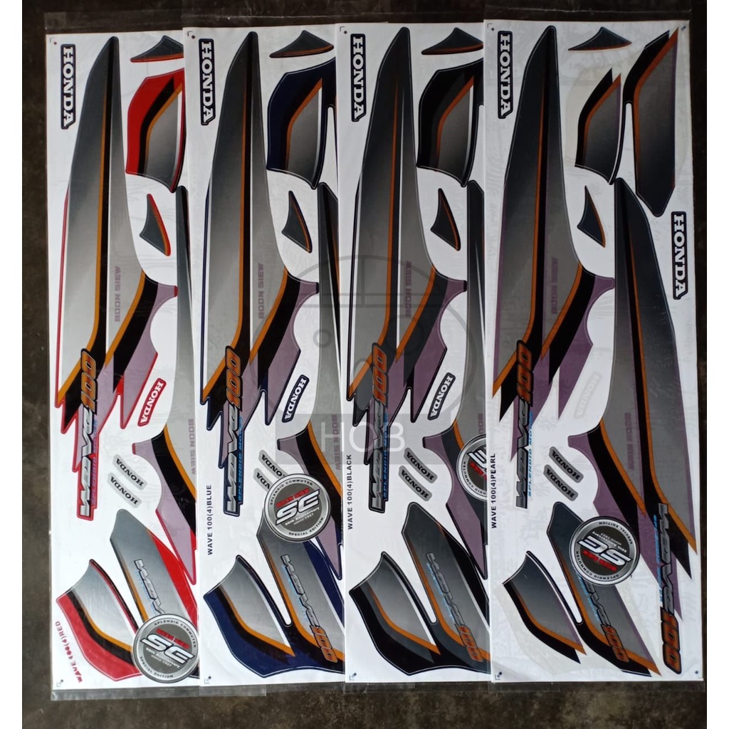 Honda Wave 100 Wave 100 W100 (4) 2009 Edition Body Sticker Stripe ...