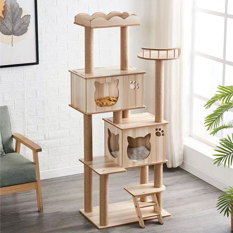 Ready Stock-Large Cat Tree Cat Condo Bed Scratcher House Cat Tower ...