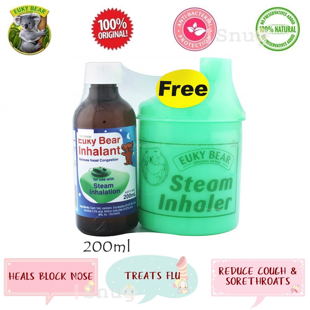 Euky Bear Inhalant 200ml FREE 1 Unit Steam Inhaler | Shopee Malaysia