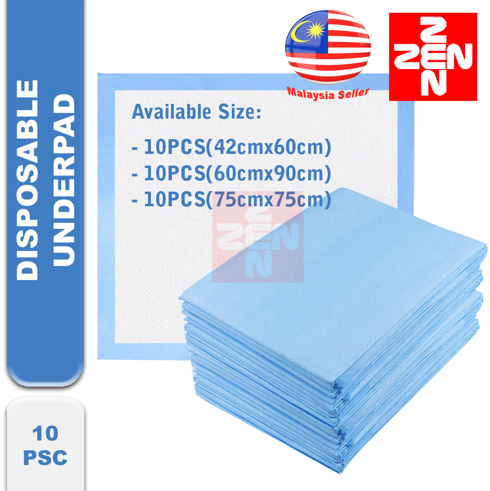 [10pcs] Disposable 4 Ply Economy Underpad Adult Incontinence Medical ...