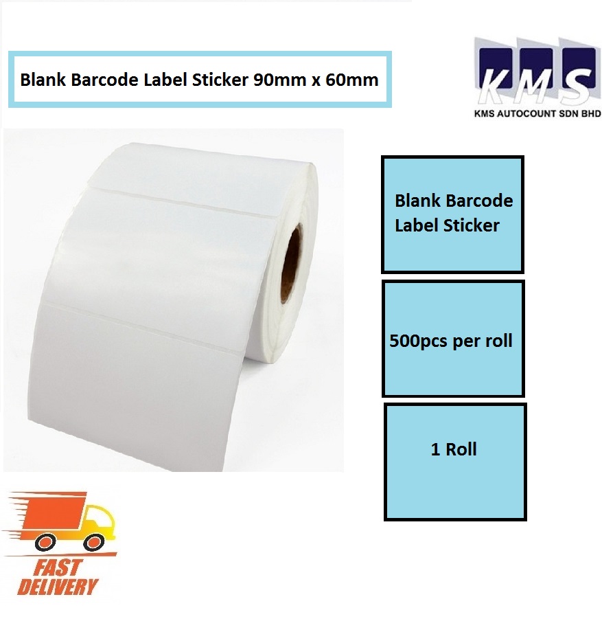 Blank Barcode Label Sticker 90mm x 60mm (500pcs) (1roll) | Shopee Malaysia