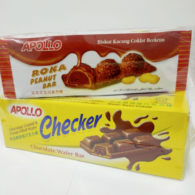 Apollo Checker Chocolate Wafer Bar / Apollo Roka Peanut Bar | Shopee ...