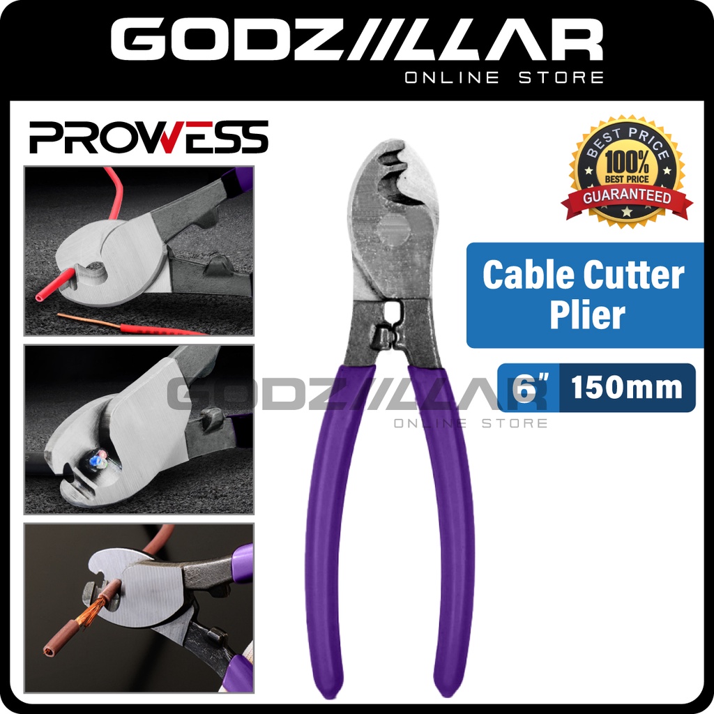 Prowess 6"(150mm) Cable Cutter Plier | Wire Cutter | Side Snip Flush ...