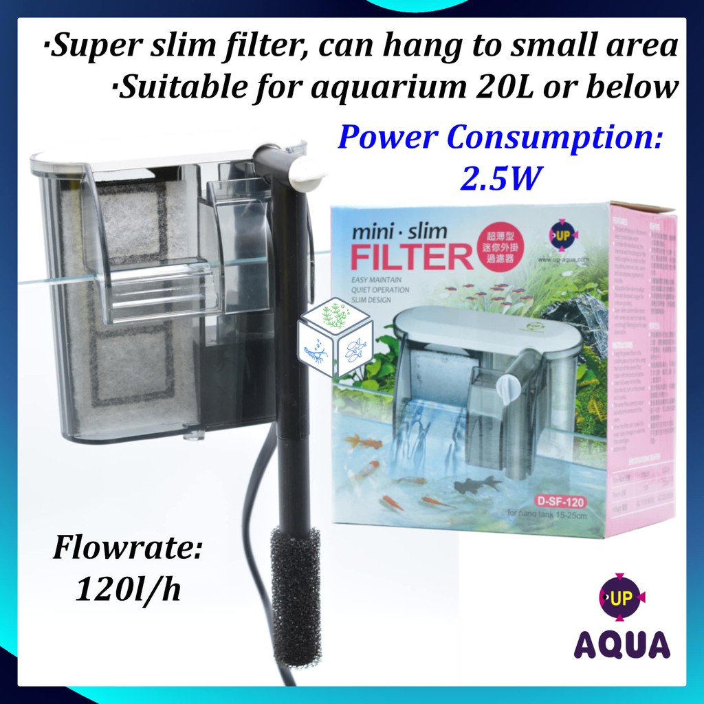 Up Aqua Aquarium Slim Filter Hang on Filter D-SF-120 | Nano Aquarium ...