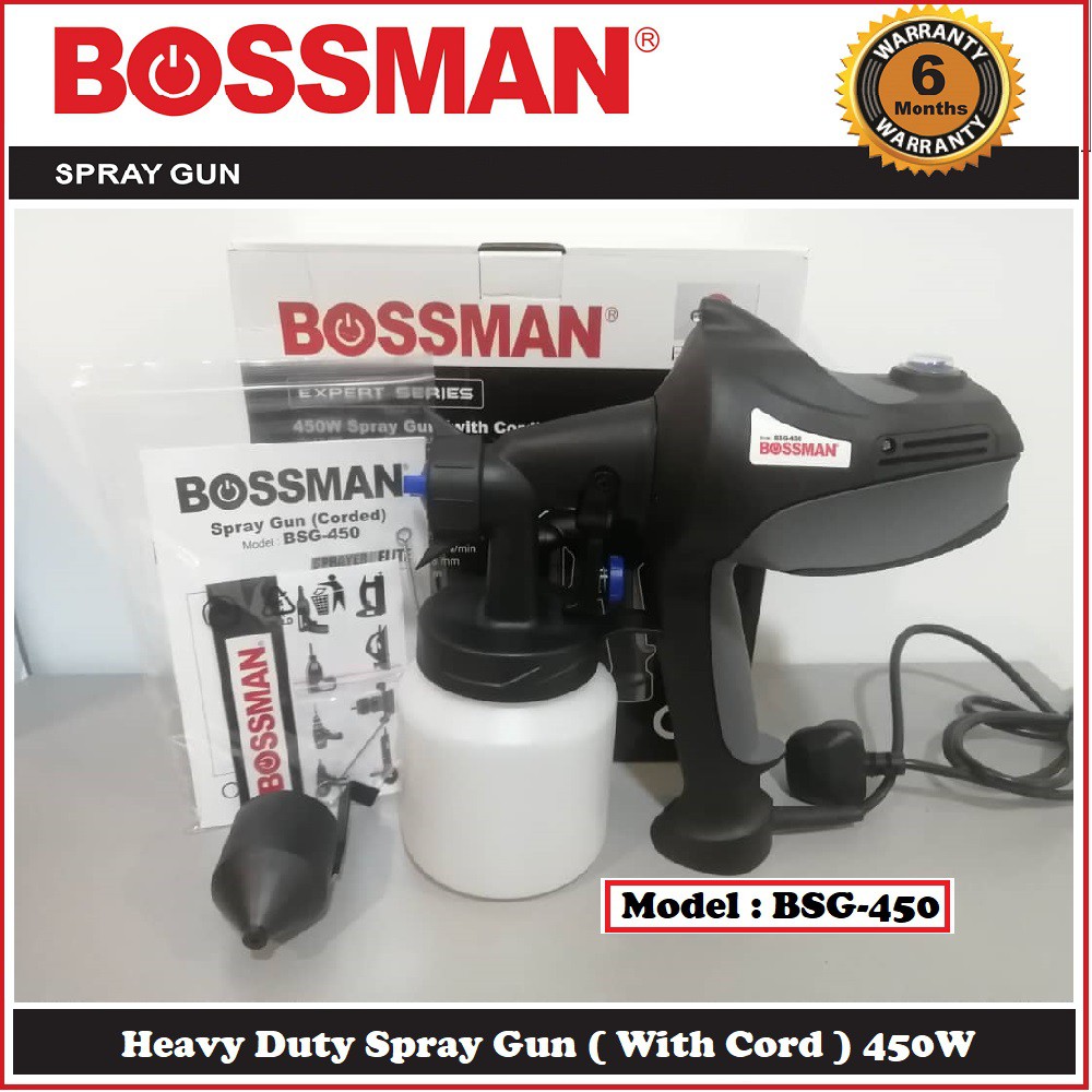 BOSSMAN Heavy Duty Spray Gun ( With Cord ) 450W BSG-450 - 6 Months ...