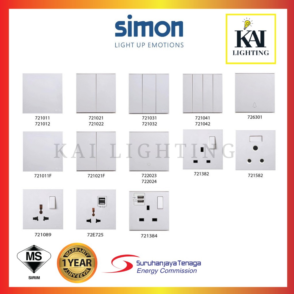 Simon E6 Series White Switch / Switches & Socket Outlet White SIRIM ...
