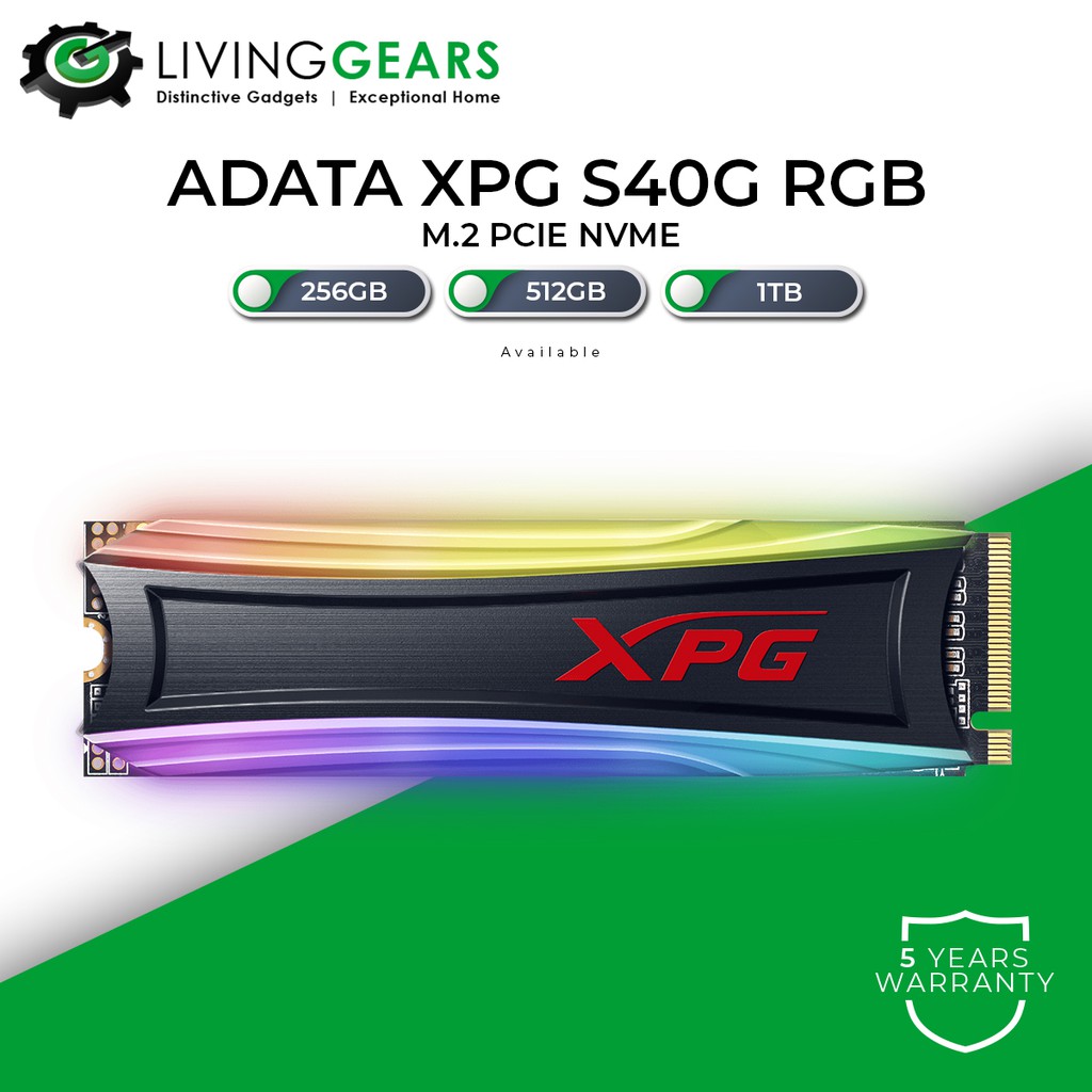 Adata XPG Spectrix S40G RGB Pci-e Gen3 x4 M.2 2280 SSD Solid State ...