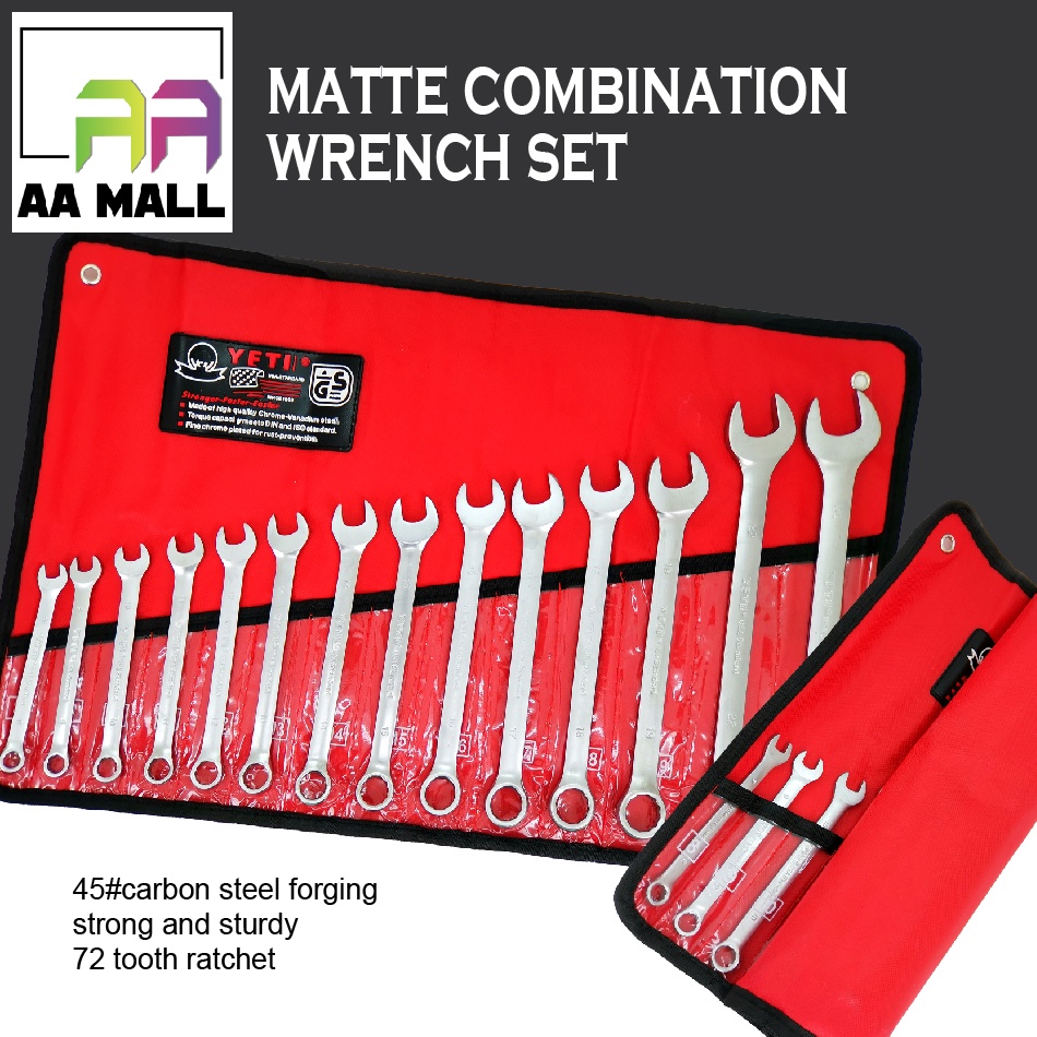 AA MALL YETI 8-24MM COMBINATION WRENCH SET TOOLS CHROME VANADIUM ...