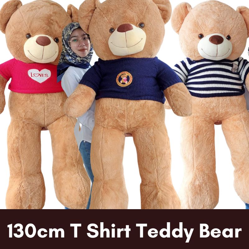 Teddy Bear Large Size 130cm With T Shirt Pakai Baju Berbaju Bear Besar ...