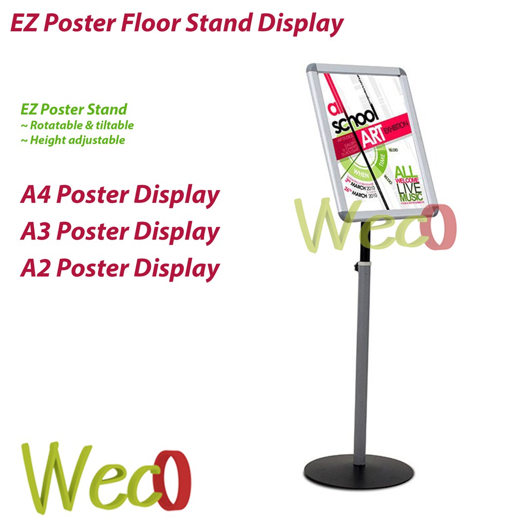 Poster floor stand display EZ stand A4 /A3 /A2 | Shopee Malaysia