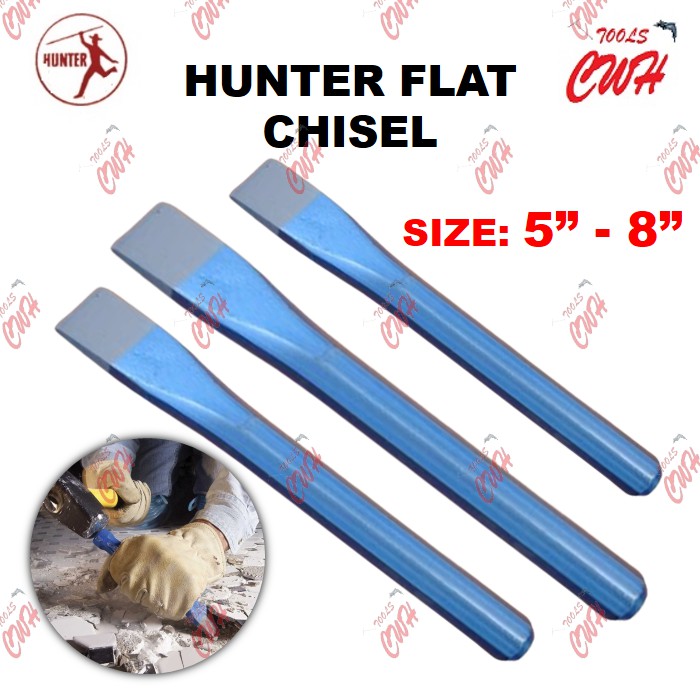 GERMANY HUNTER 5" 6" 7" 8" FLAT STEEL COLD CHISEL FOR CONCRETE PAHAT ...