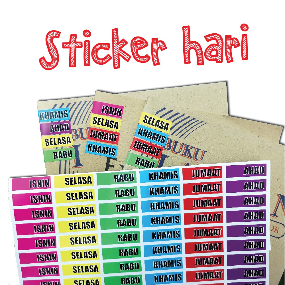 100pcs sticker hari untuk anak sekolah | Shopee Malaysia
