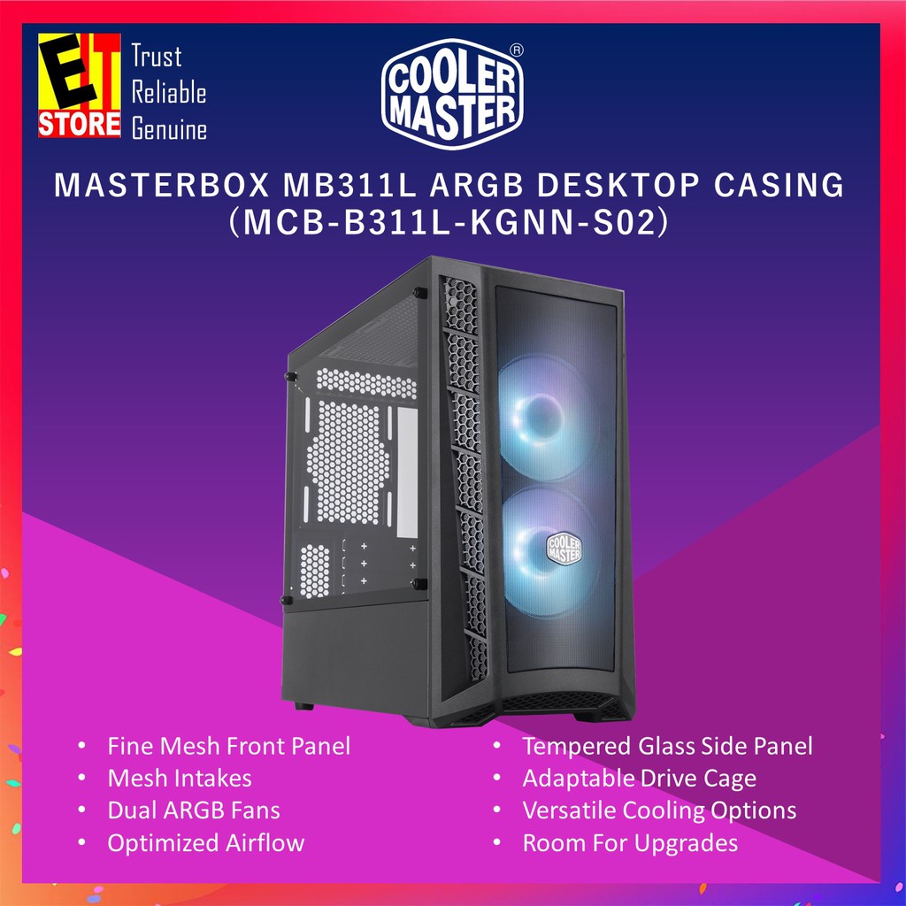 COOLER MASTER MASTERBOX MB311L ARGB DESKTOP CASING (MINI TOWER CASE ...