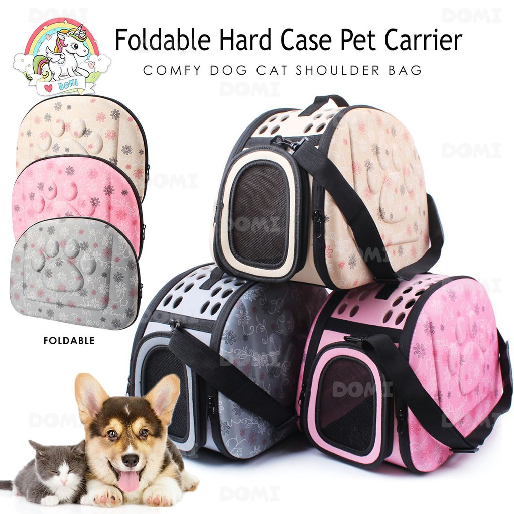 DOMI CLEAR STOCK Comfy Hard Case Pet Carrier Foldable Dog Cat Kennel ...