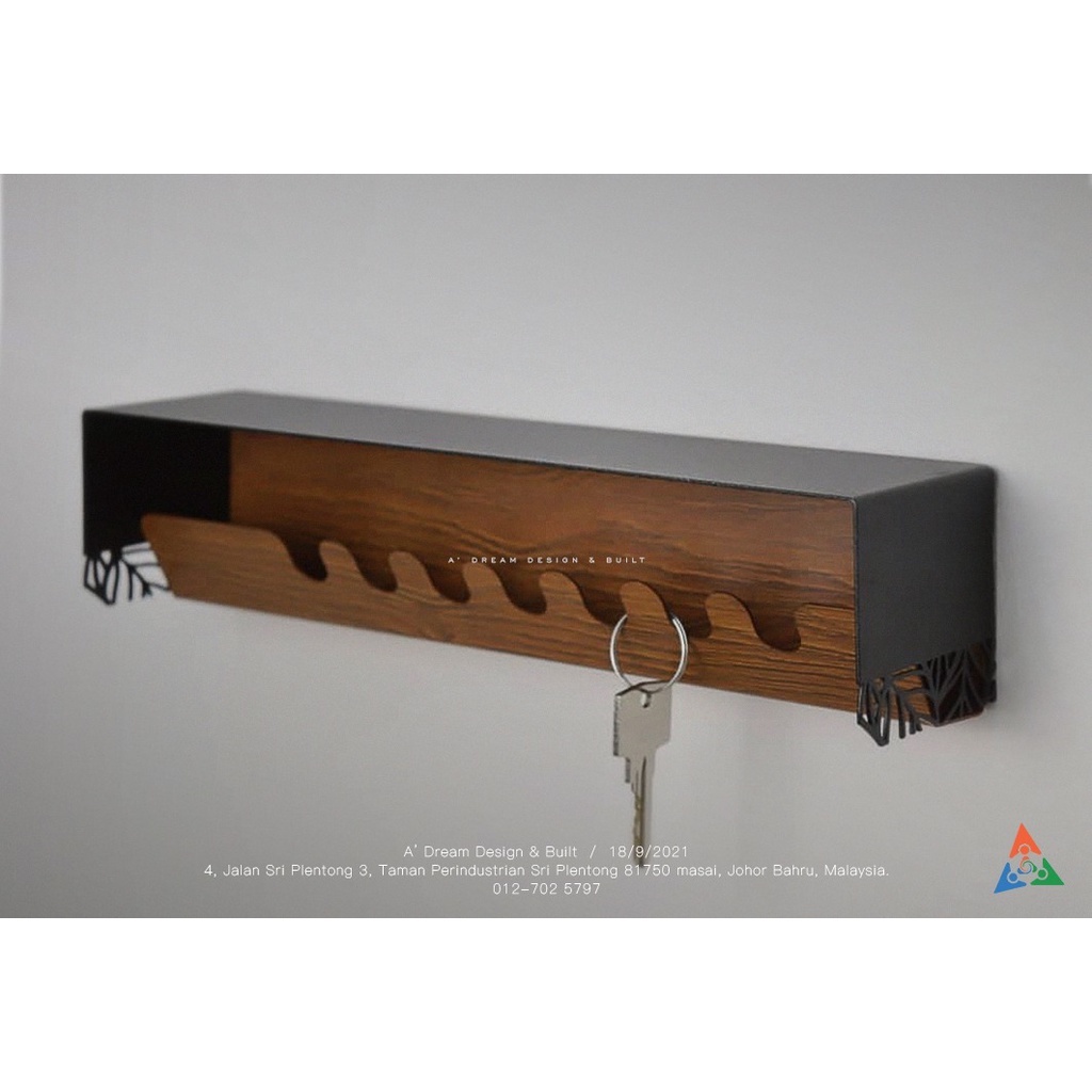 Modern Key Holder Design ( Black + Wood ) | Shopee Malaysia