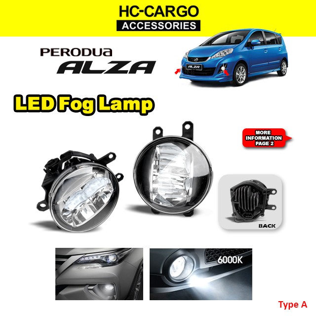 PERODUA ALZA LED Fog Lamp/Upgrade 2 In 1 LED Fog Lamp LED Day Light ...