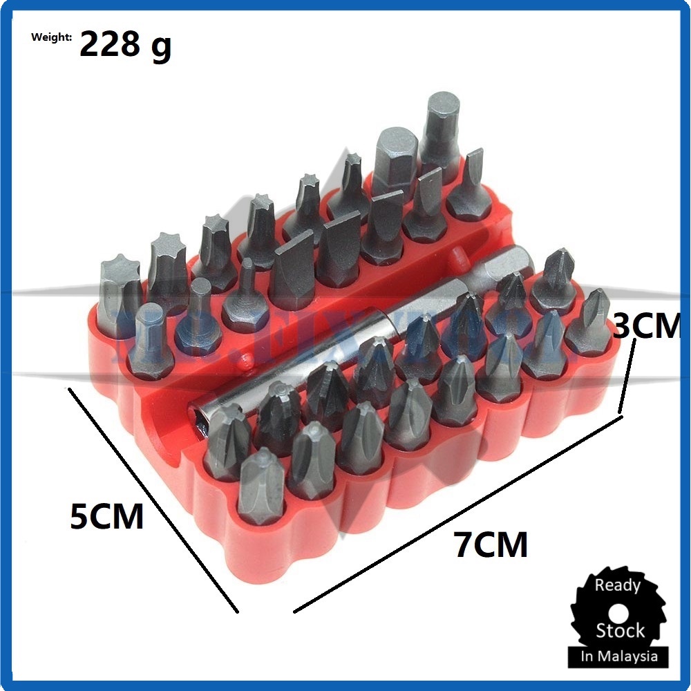 33pc Screwdriver Bit Set Hex Star Torx Tri Wing Security Tamper Proof Drill Spanner Socket Mata ...