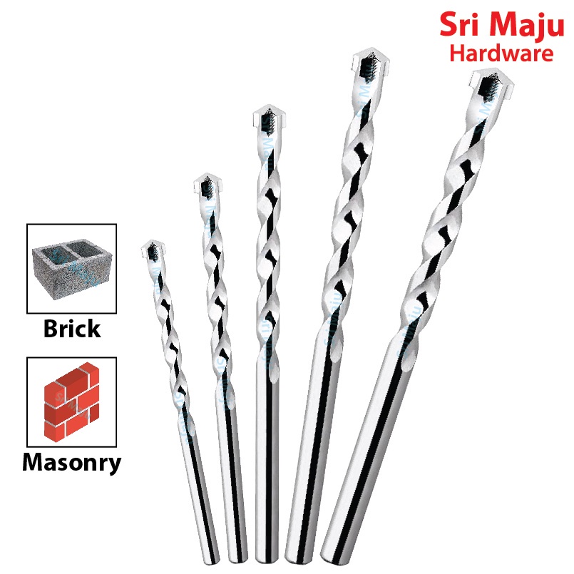 MAJU 5pcs Masonry Wall Impact Drill Bit Set for Drilling Concrete ...