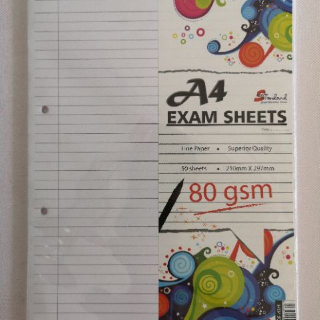 A4 Exam Sheet Standard 80gsm 50s | Shopee Malaysia