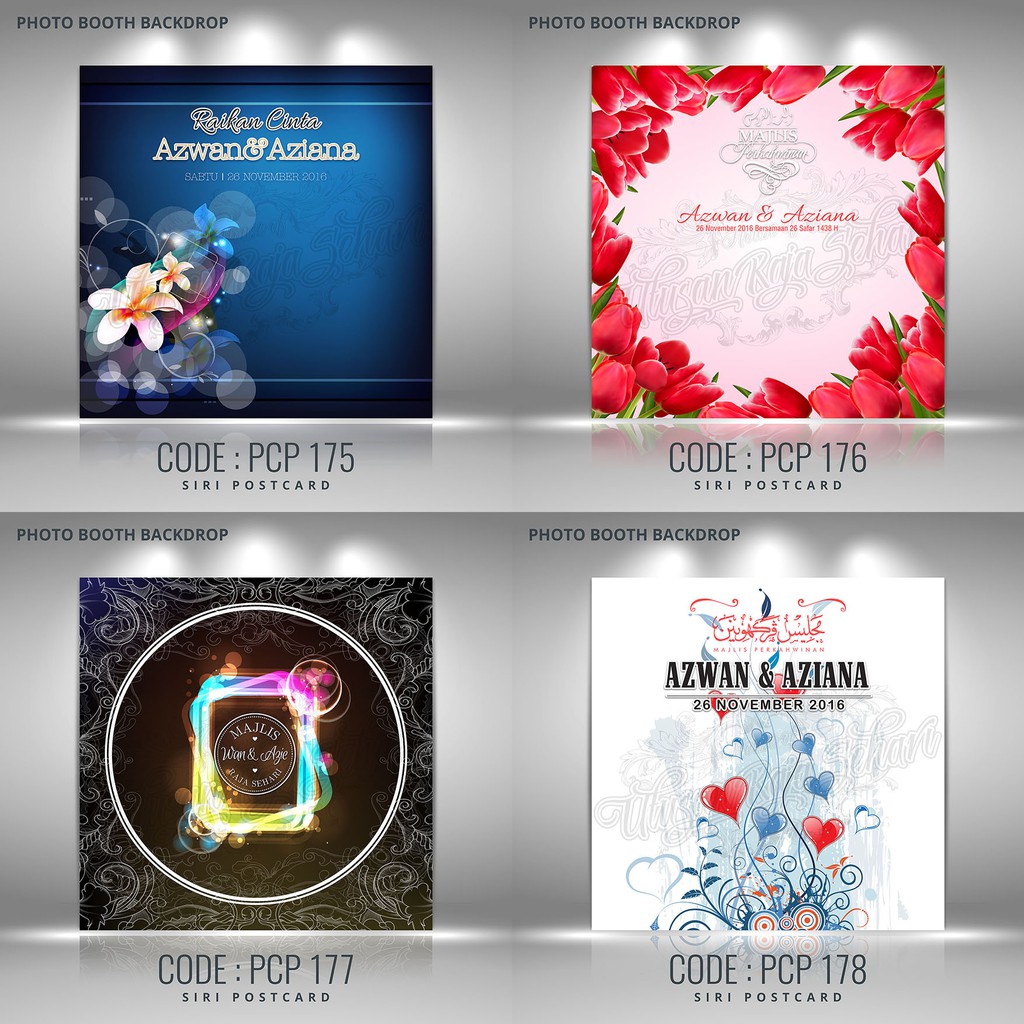 Photobooth Backdrop / Backdrop Tarpaulin Saiz 5x5ft, 6x6ft, 7x7ft ...