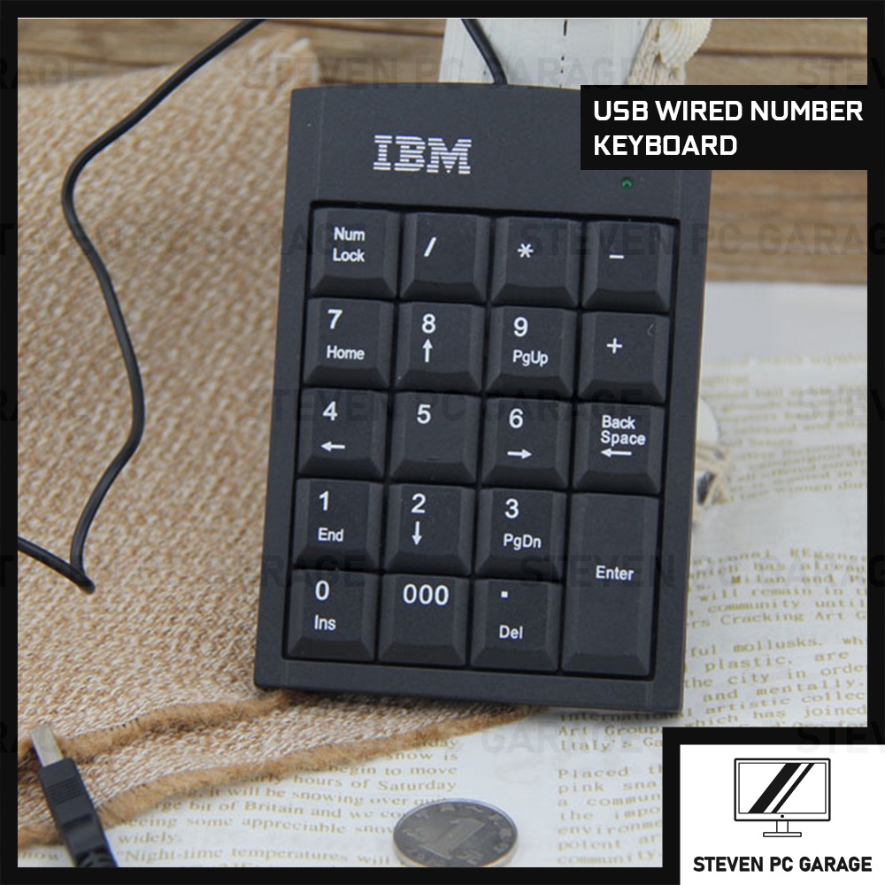 Wired USB Number Pad Keyboard Slim Mini Numeric Digital Keypad for ...