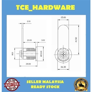 097 Cam Lock 20mm Fire box & switch box lock (Z&L Brand) Key Alike ...