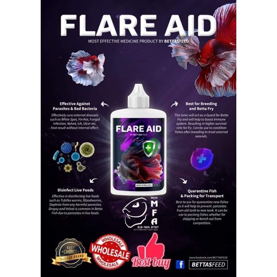 FLARE AID / FLARE / MEGA FLARE / UBAT BETTA / TONIC BETTA / VITAMIN ...