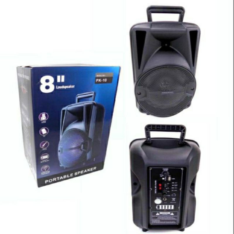 PK-10 Wireless Portable Bluetooth Speaker With Led Light With Mic ...