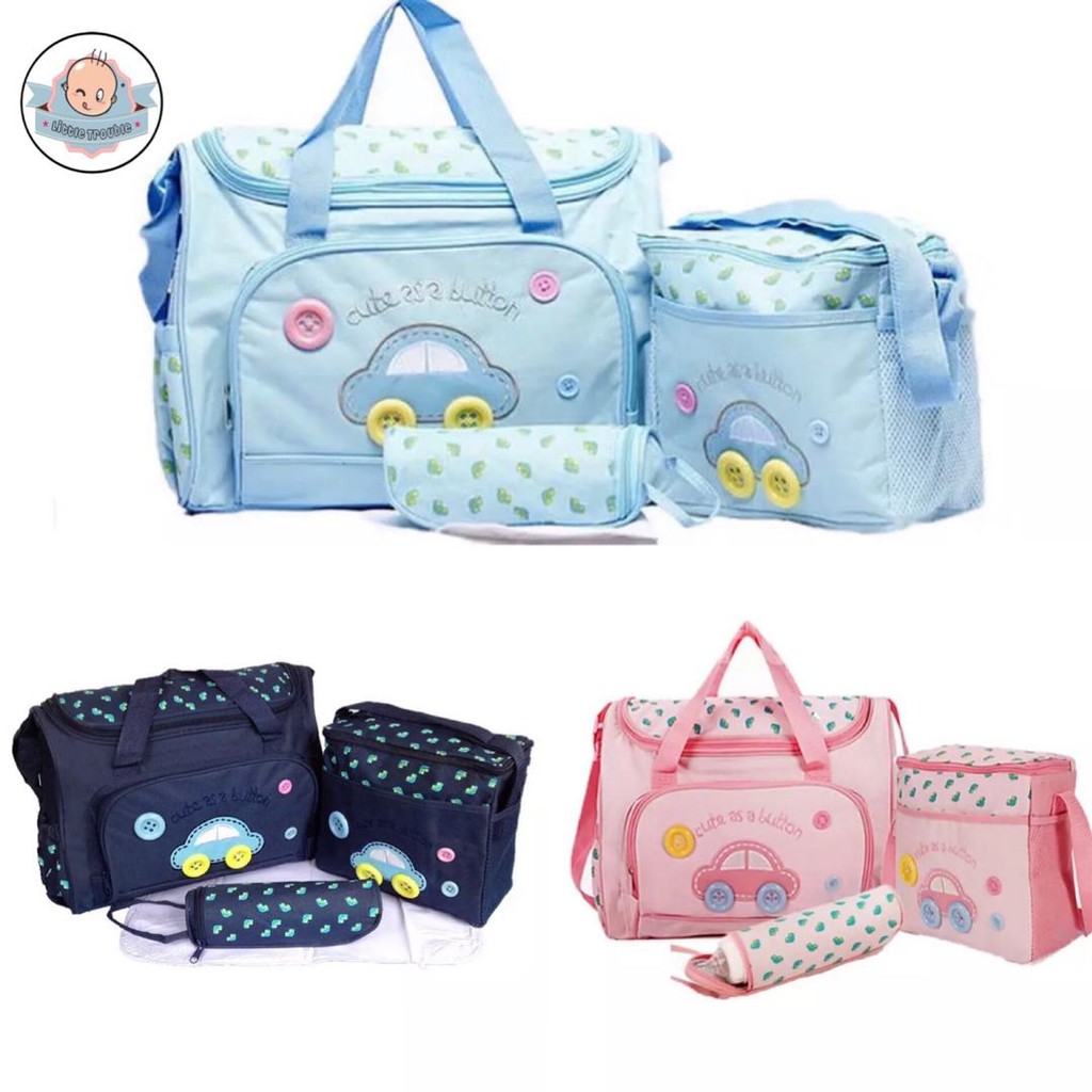 CUTE DESIGN! 4 IN 1 Baby Bag Mummy Bag Baby Diaper Bag Beg Lampin Bayi ...