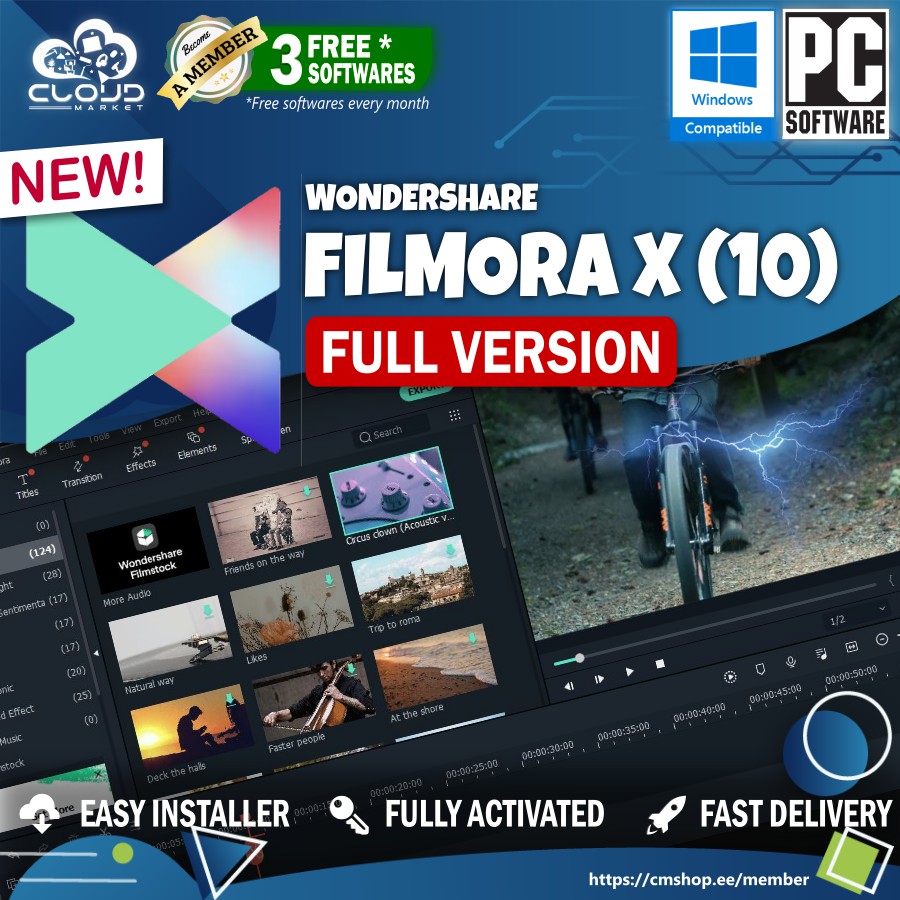 ☁️ new! wondershare filmora x 10 + bonus 100+ effects pack | cmshop.ee ...