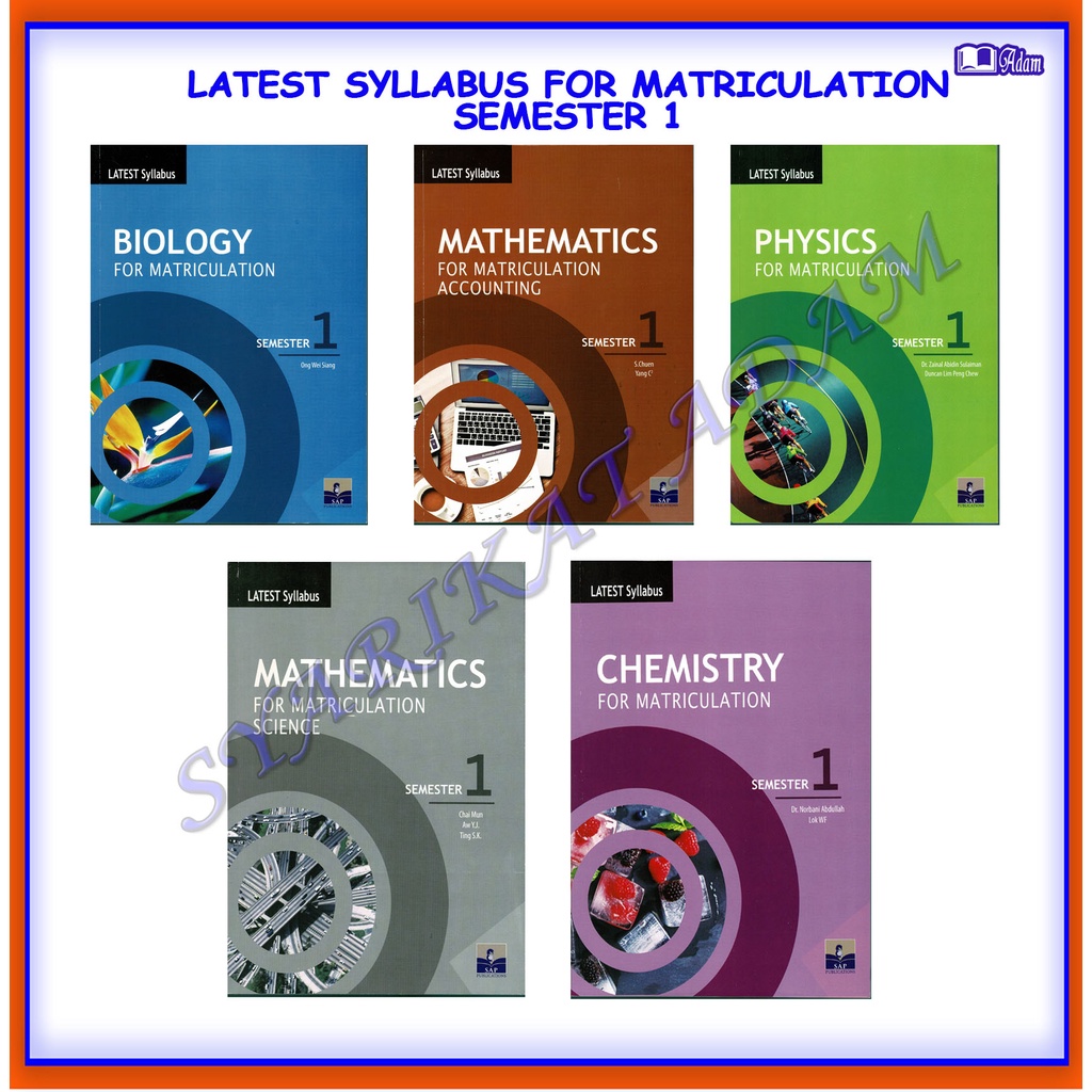 [ADM] MATRICULATION BOOK SEMESTER 1 SAP (2022) | Shopee Malaysia