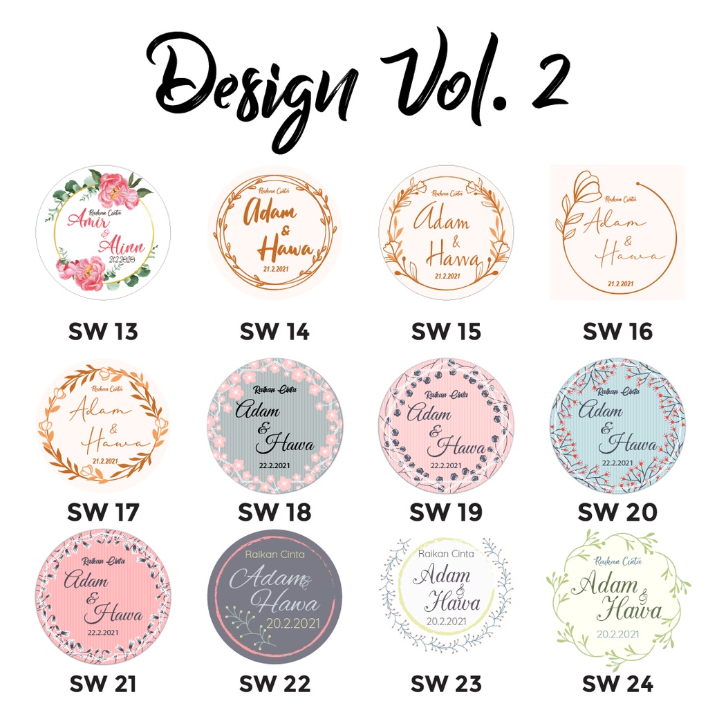 Sticker Doorgift / Sticker Kahwin / Sticker Label Volume 2 Free Design ...