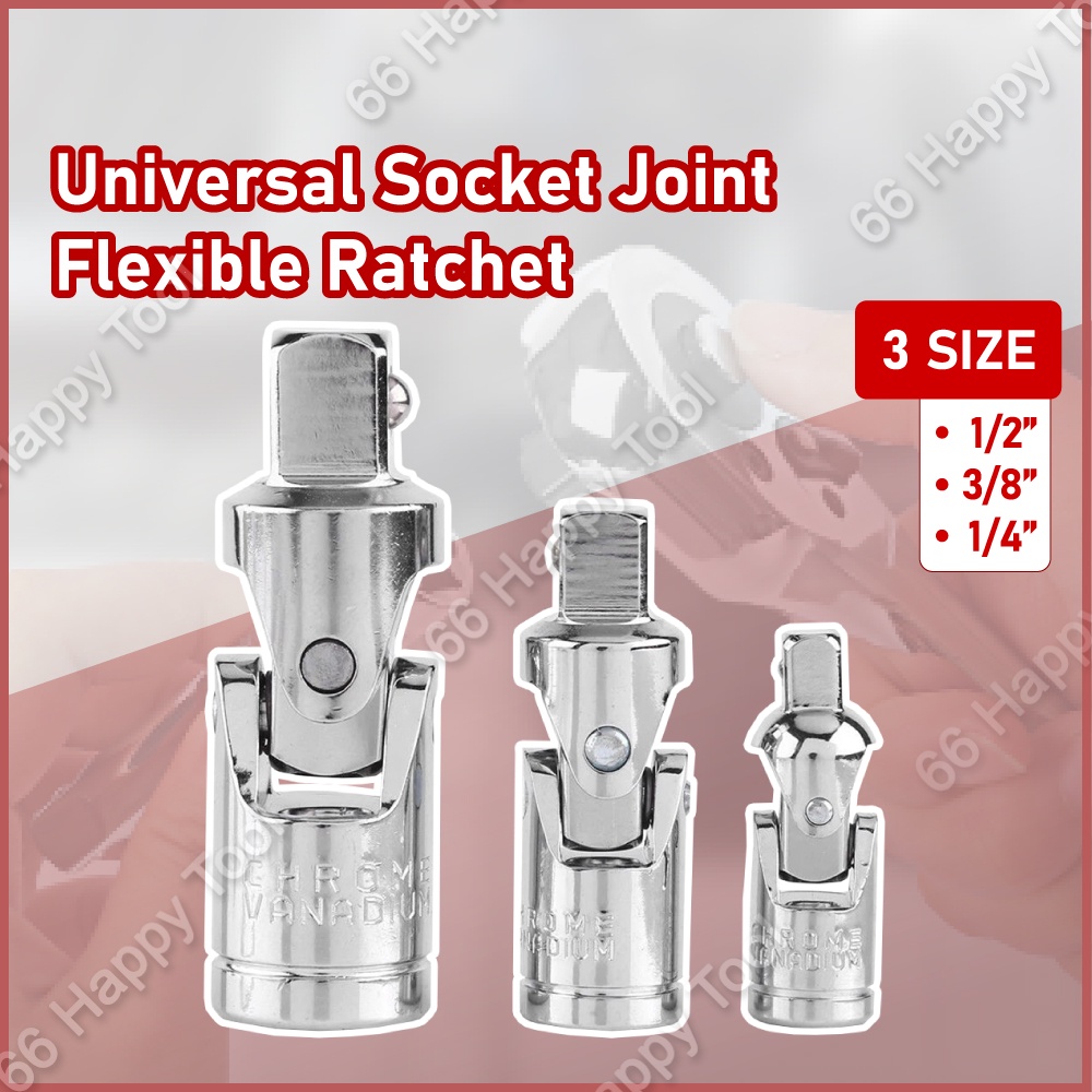 1/4" 1/2" 3/8" Inch Universal Joint Bar Socket Adapter Flexible Ratchet ...
