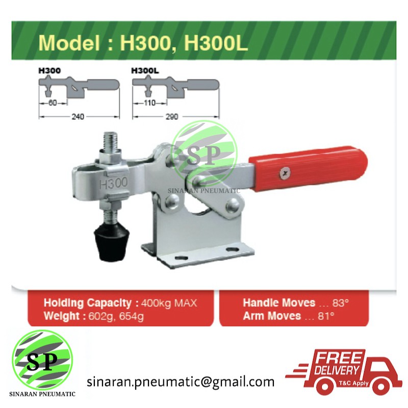 JS Horizontal Handle H300 & H300L Series Toggle Clamp Maximum Holding ...