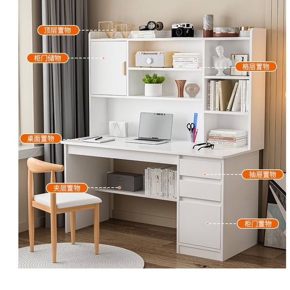 Desk bookshelf integrated desk computer desk with a bookcase ...