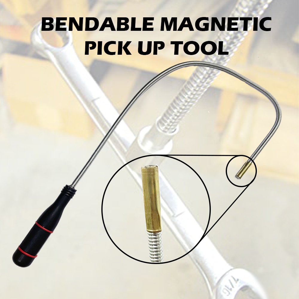 BENDABLE MAGNETIC PICK UP TOOL MAGNET REACH SPRING REACHER PICKUP ...