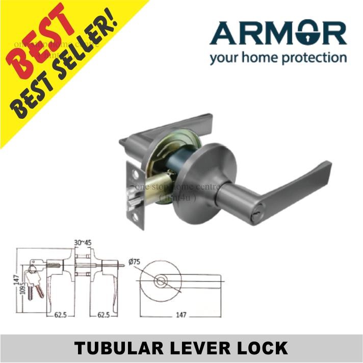 ARMOR Matt Series ATL-8100 Tubular Lever Lock (Entrance) | Shopee Malaysia