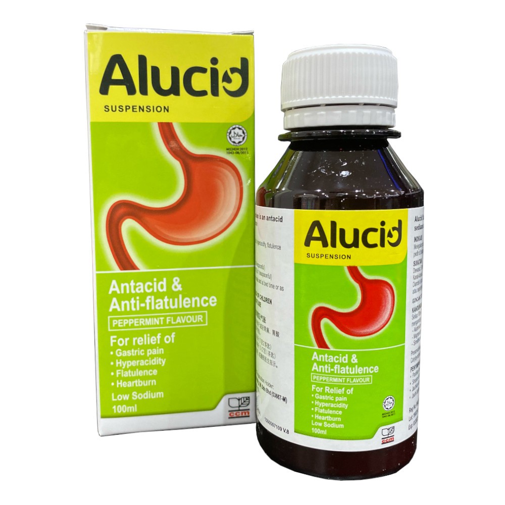 Ekoday Alucid Suspension Antacid & Anti Flatulence Peppermint Flavour ...