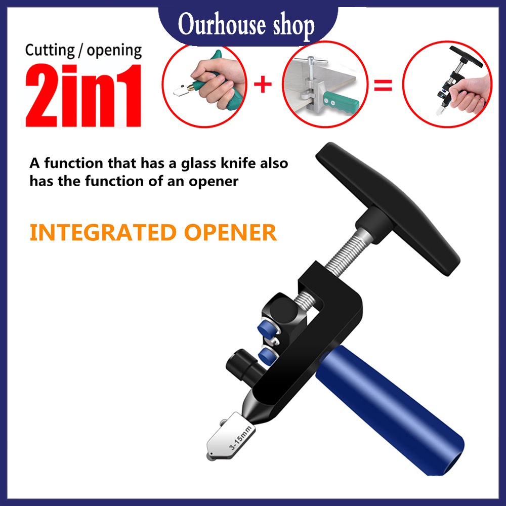 Manual Tile Cutter for Cutting Ceramic Tiles 2 in 1 Glass Tile Opener ...