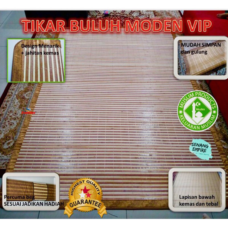 Tikar Buluh Wangi moden VIP XXL bamboo mat Carpet ( 180cm x 240cm) King ...