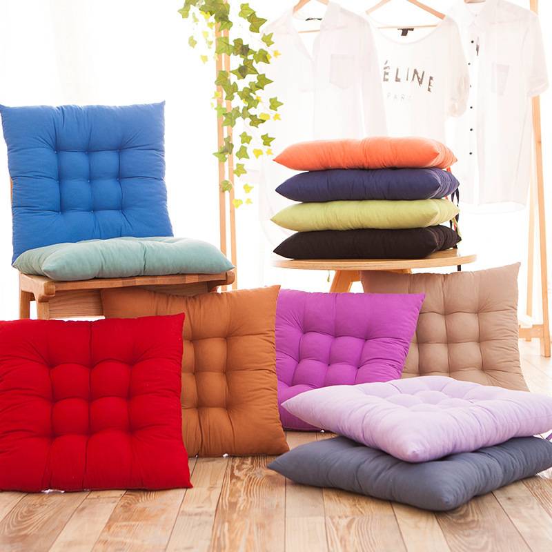Plain Colour Cushion | Thickened Solid Color Cushion Students / Office ...