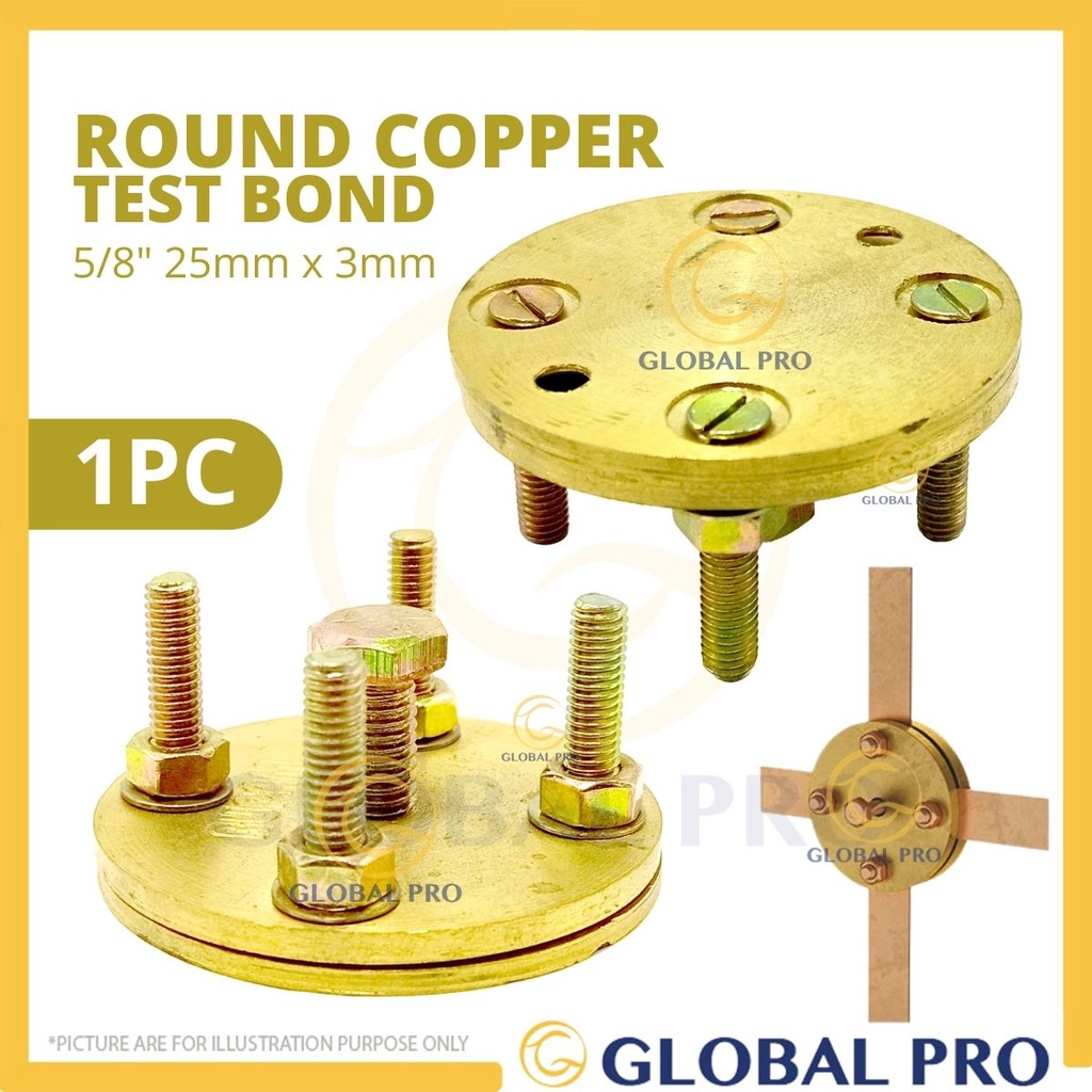 [HEAVY DUTY] 5/8" 25MMX3MM Round Copper Test Bond Plate Type Earthing ...