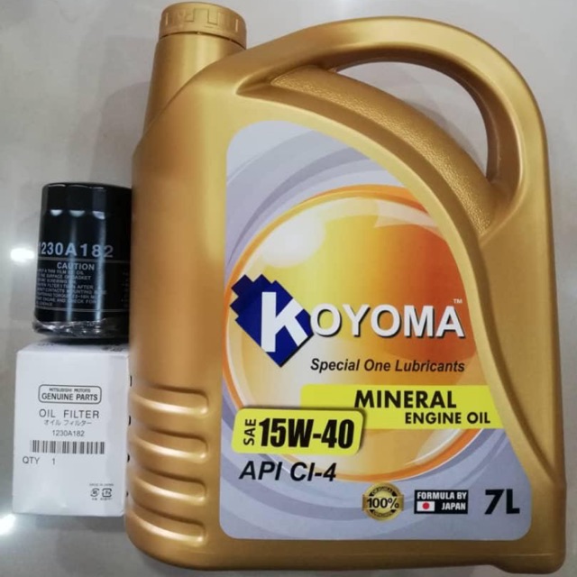 MITSUBISHI TRITON-NEW OIL FILTER 1230A182 + KOYOMA 15W40 CI-4 7 LITER ...