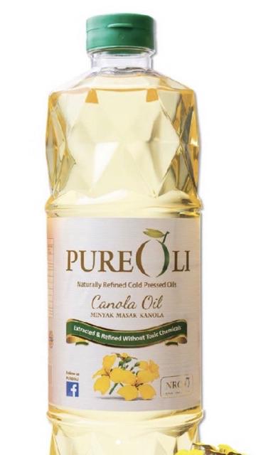 PureOli Canola Oil (1kg) Naturally Refined cold Pressed Oil NRCpO Ideal ...