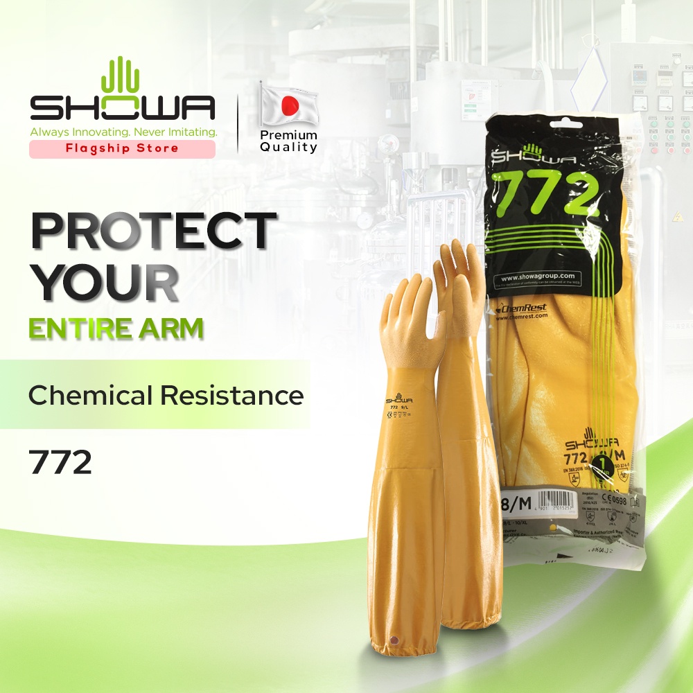 SHOWA 772 Chemical Resistant Heavy Duty Gloves (650mm) | Shopee Malaysia