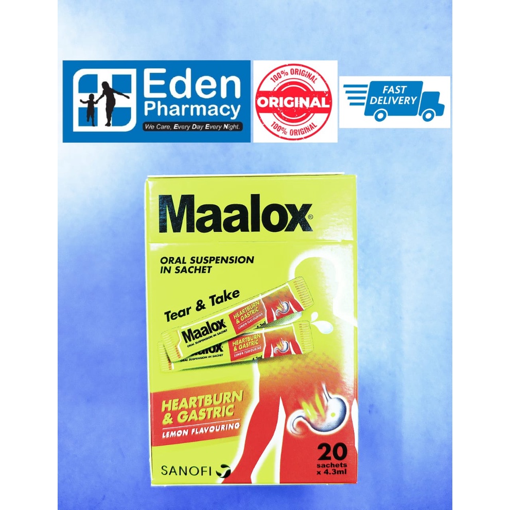 Maalox Oral Suspension In Sachet (lemon flavour) ( 20 sachets x 4.3ml ...