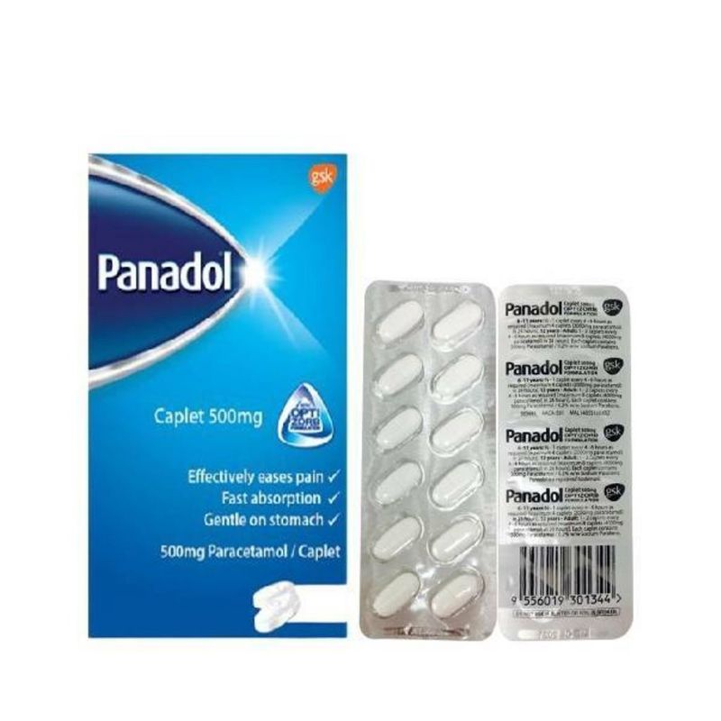 Panadol Caplet 500mg Optizorb Formulation 12 Tablets / 1 Strip | Shopee ...