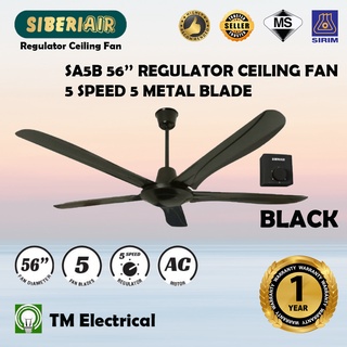SIBERIAIR SA5B 56" SA60 60" 5 SPEED 3-5 METAL BLADE REGULATOR CEILING ...