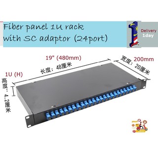1U FIBER PATCH PANEL 24C SC adapter splicing tray rack mounted | Shopee ...